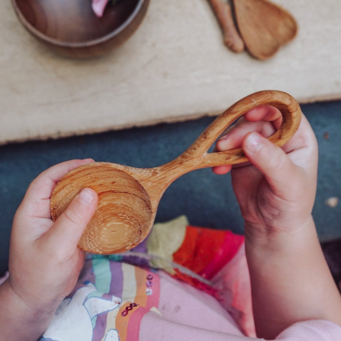 Wooden Handcrafted Little Hands Spoon – CharlieHorseToys
