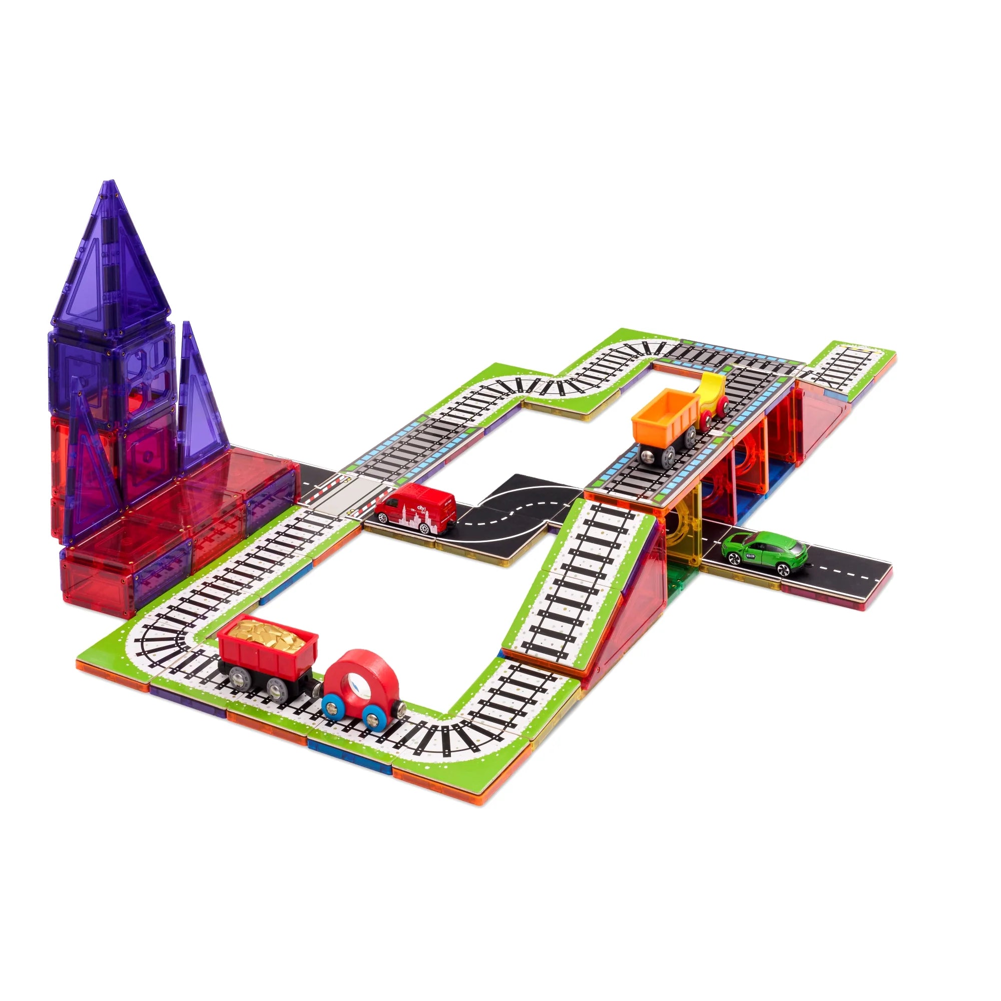 Magnetic Tile Topper - Train Track Pack (36 pieces) – CharlieHorseToys